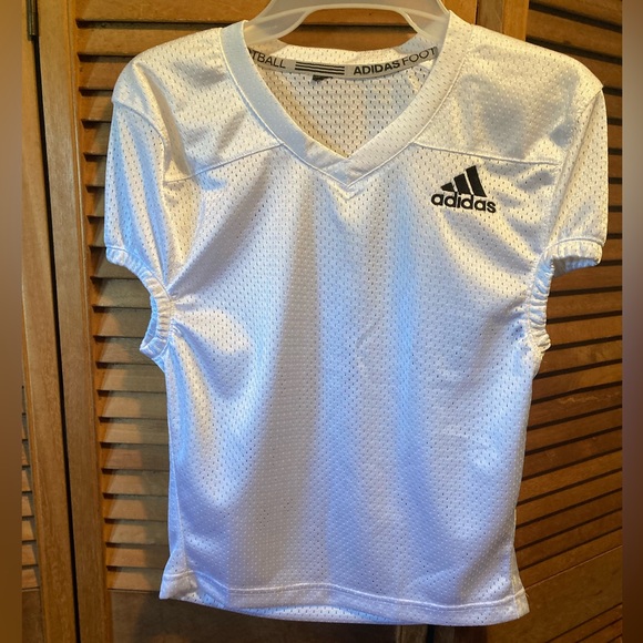 adidas | Shirts & Tops | Adidas White Mesh Jersey Top | Poshmark